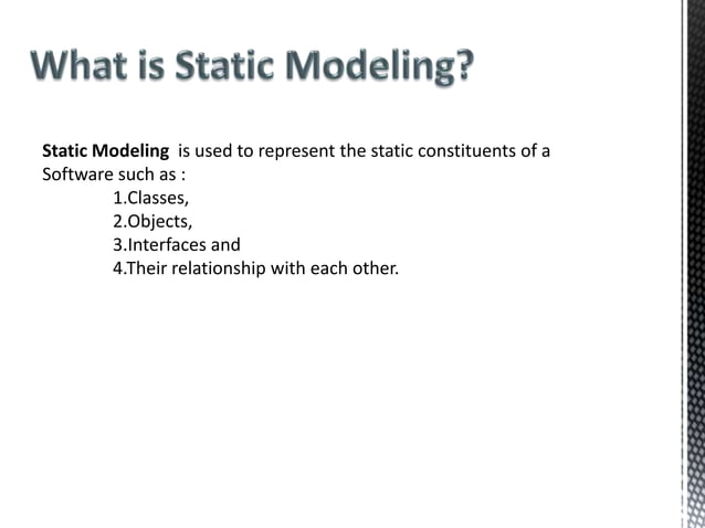 Dynamic and Static Modeling | PPT