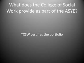 Is the ASYE mandatory for all newly qualified social workers? | PPTX ...