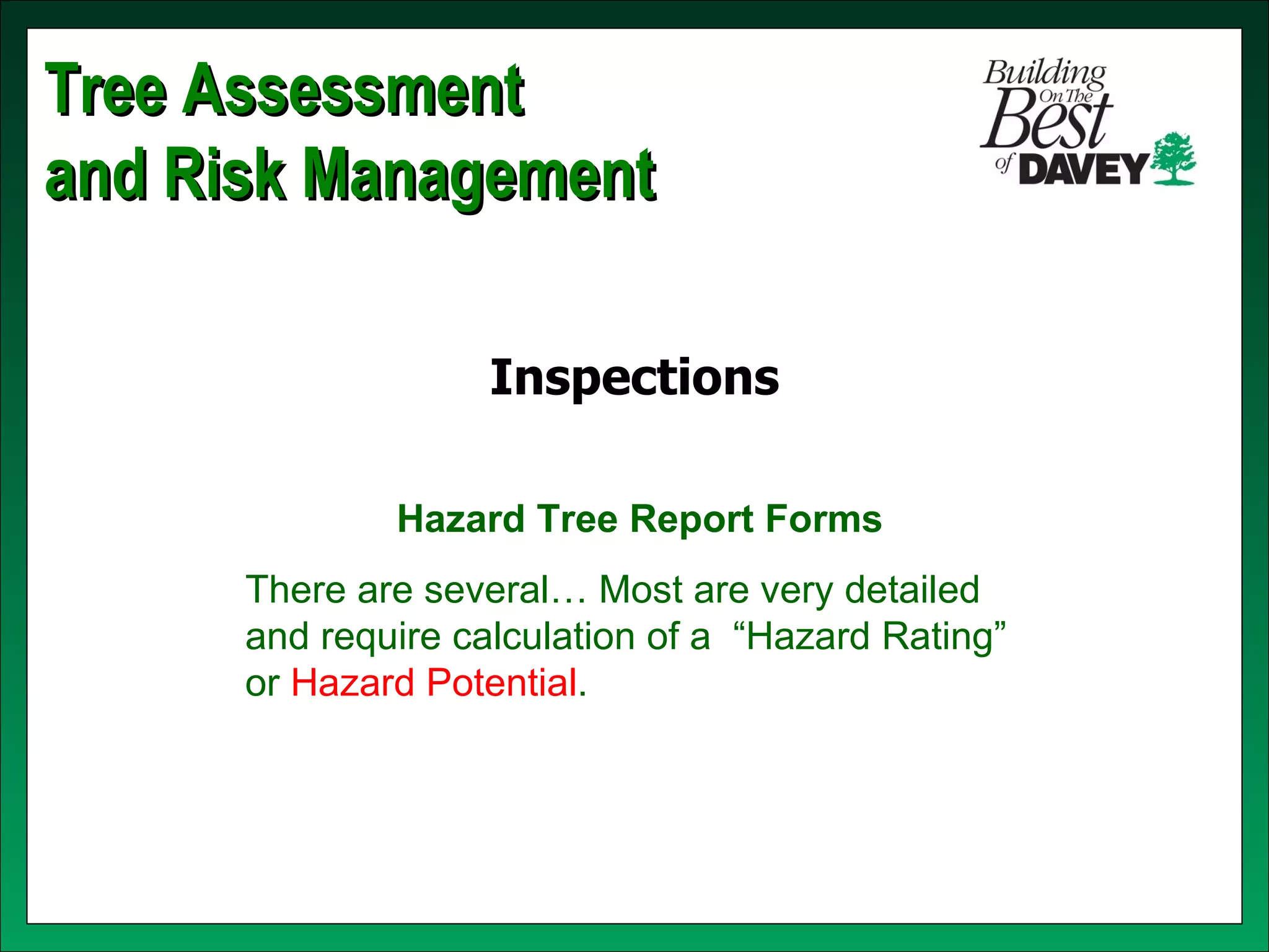Isa training tree risk assessment & cabling bracing | PPT | Auto Safety ...