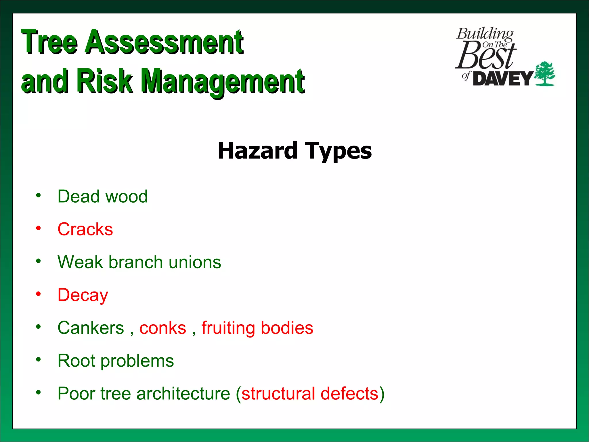 Isa training tree risk assessment & cabling bracing | PPT | Auto Safety ...