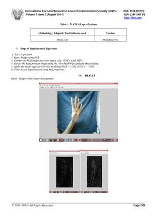 Hand Segmentation for Hand Gesture Recognition | PDF