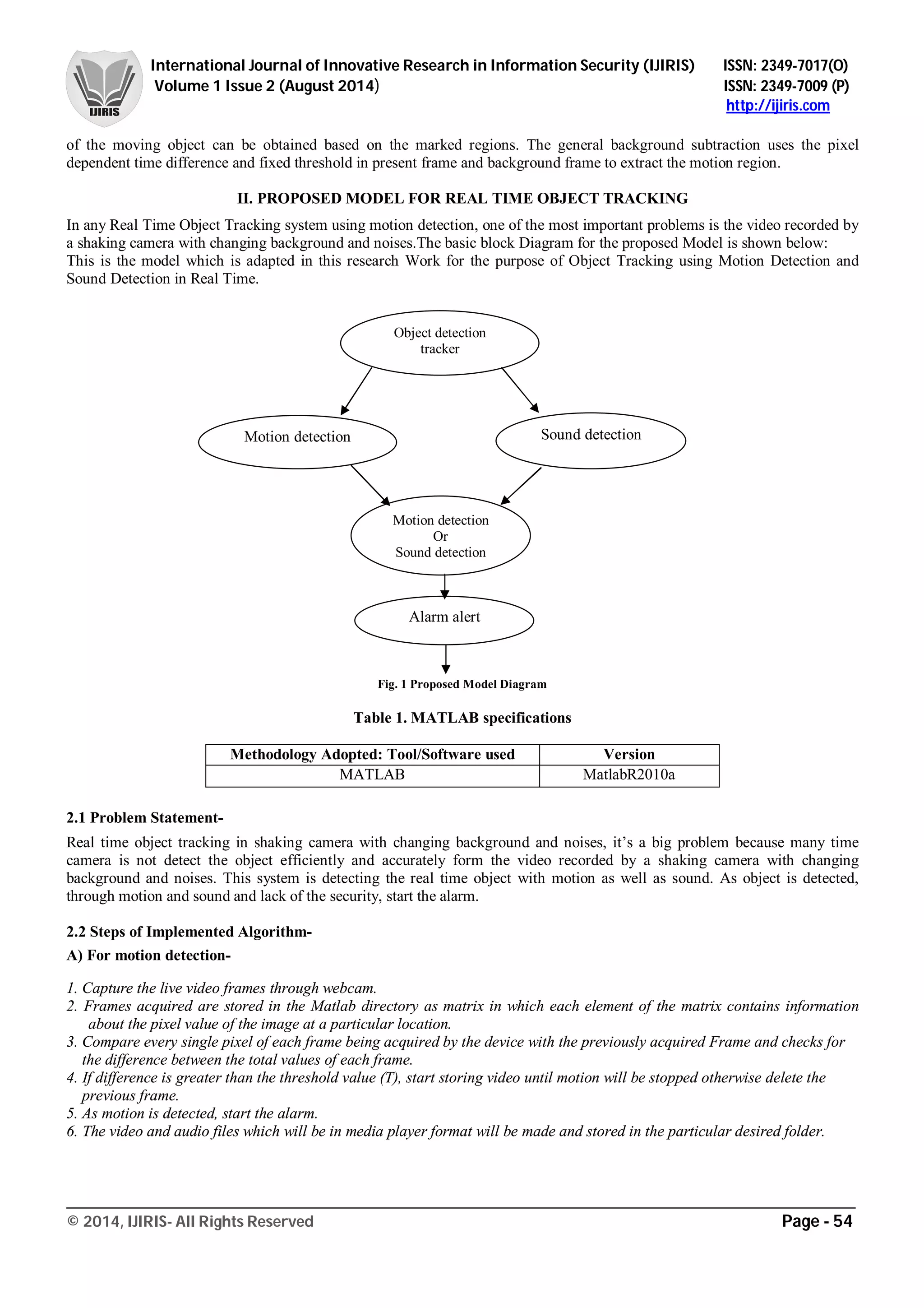 Object Tracking System Using Motion Detection And Sound Detection Pdf