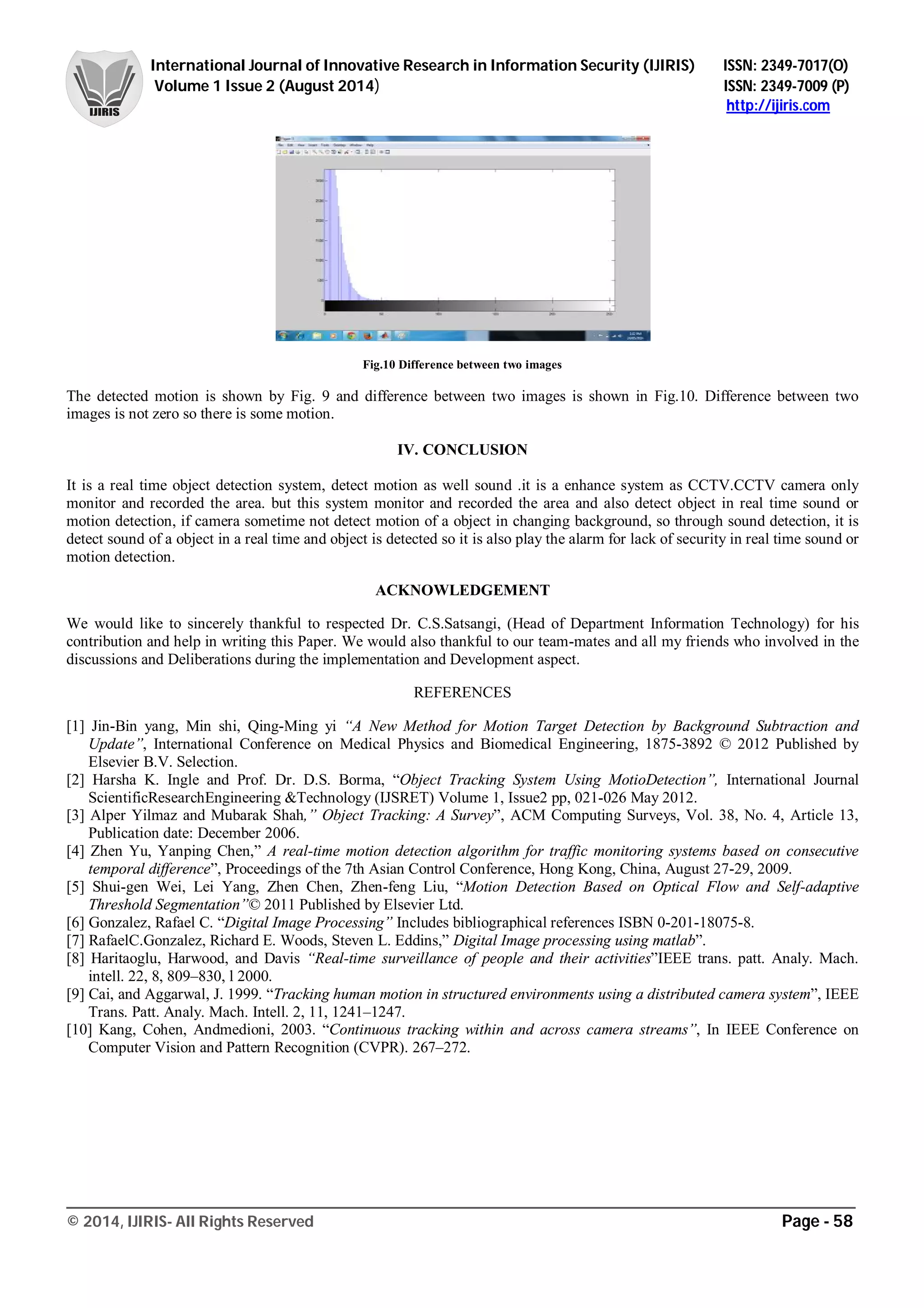 Object Tracking System Using Motion Detection And Sound Detection Pdf