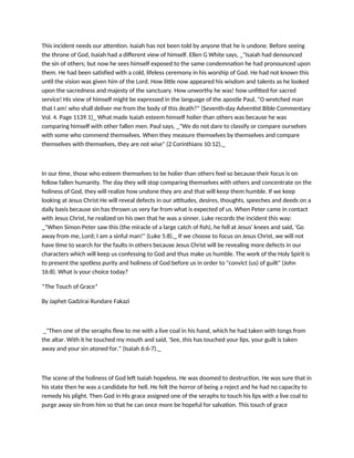 I Saw The LORD-Isaiah 6. Reflections today | DOCX