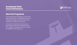 ACCELERATED SALES FORCE PERFORMANCE ISB program | PDF