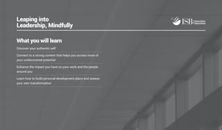 ISB Leaping into Leadership Mindfully executive program | PPT