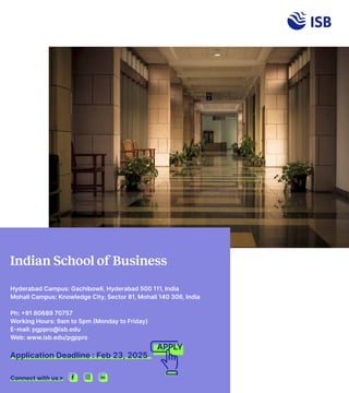 ISB-PGPPRO-Brochure for doing executive mba | PDF