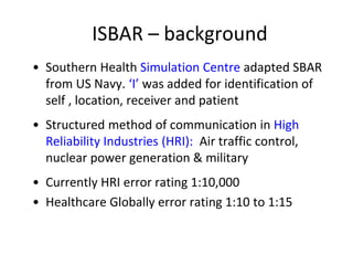 Isbar1 ppt to describe isbar,what is isbar | PPT