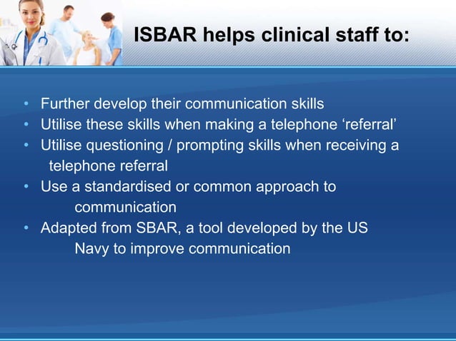 ISBAR a better way to communicate | PPT | Resume Writing and Advice ...