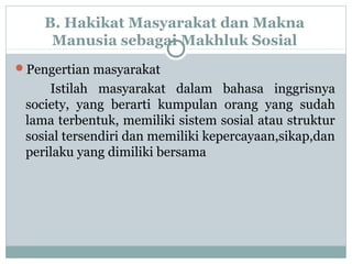 Isbd manusia sebagai makhluk individu dan sosial | PPT