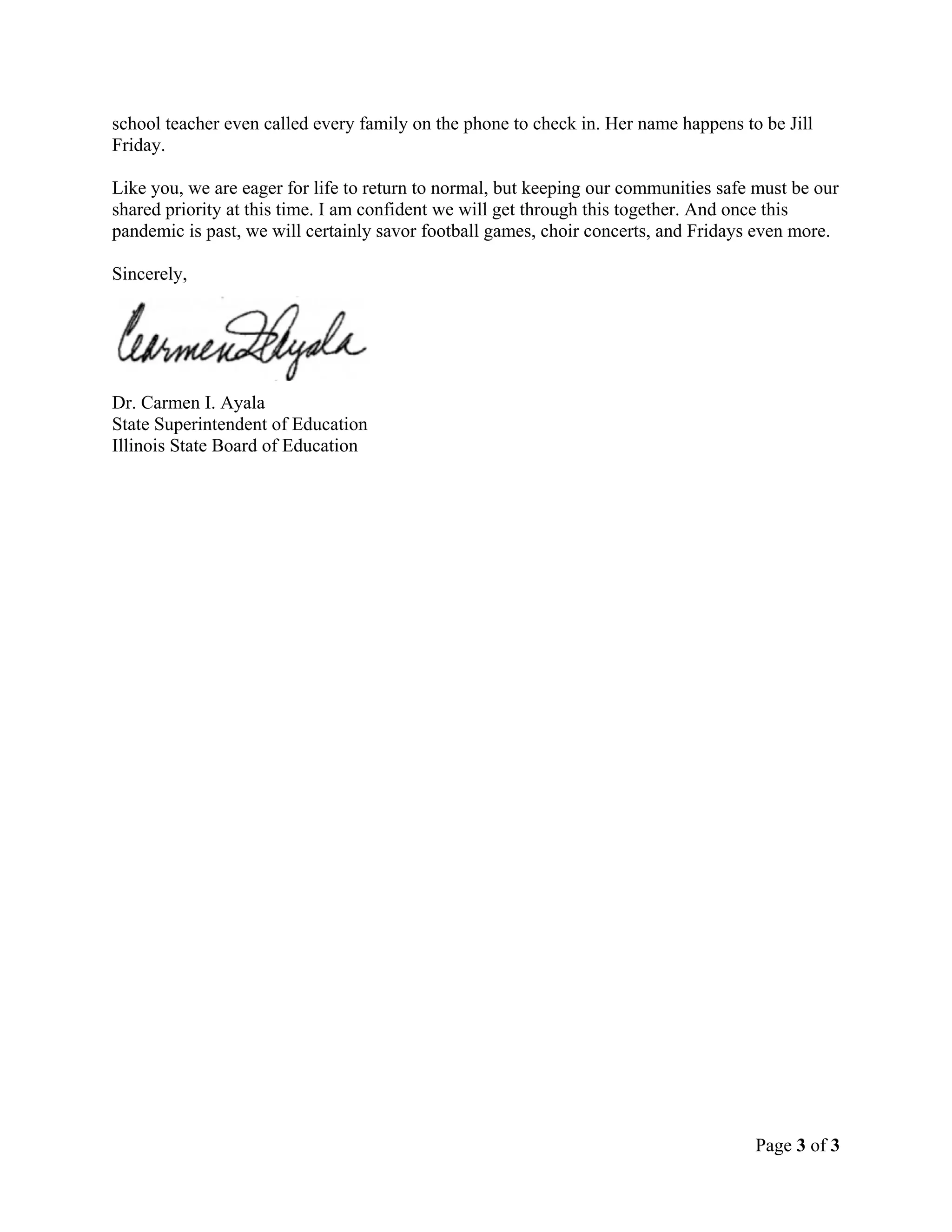 Isbe letter to Illinois Superintendents | PDF