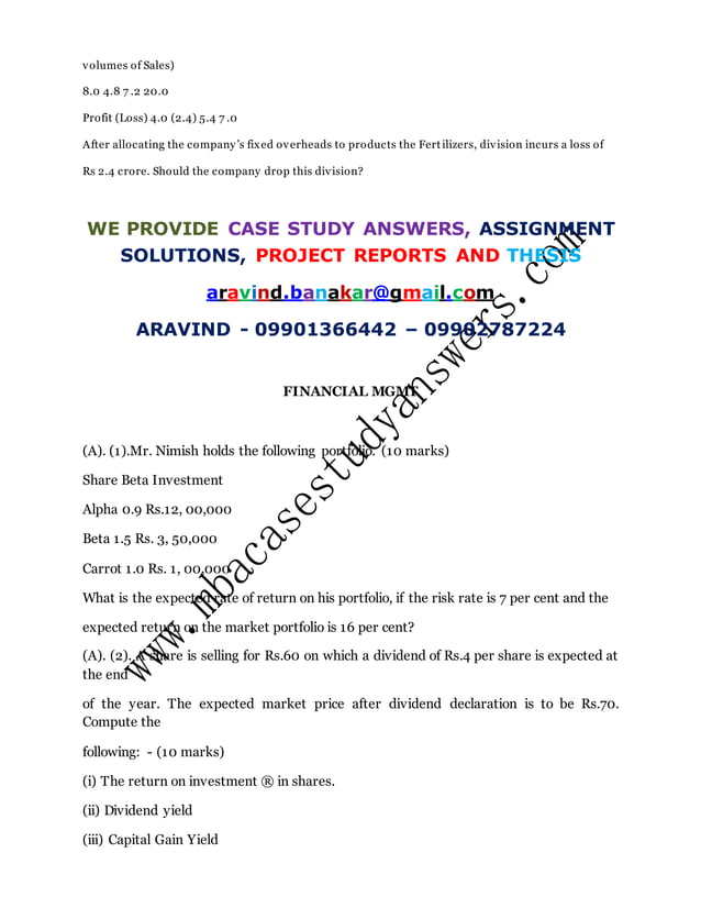 Isbm mba case study answer sheets. emba bms dms 9902787224 - 9901366442 | PDF