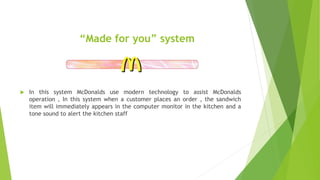 Information System Survey @ McDonald's | PPT