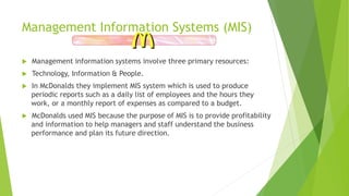 Information Systems @ McDonald's | PPTX