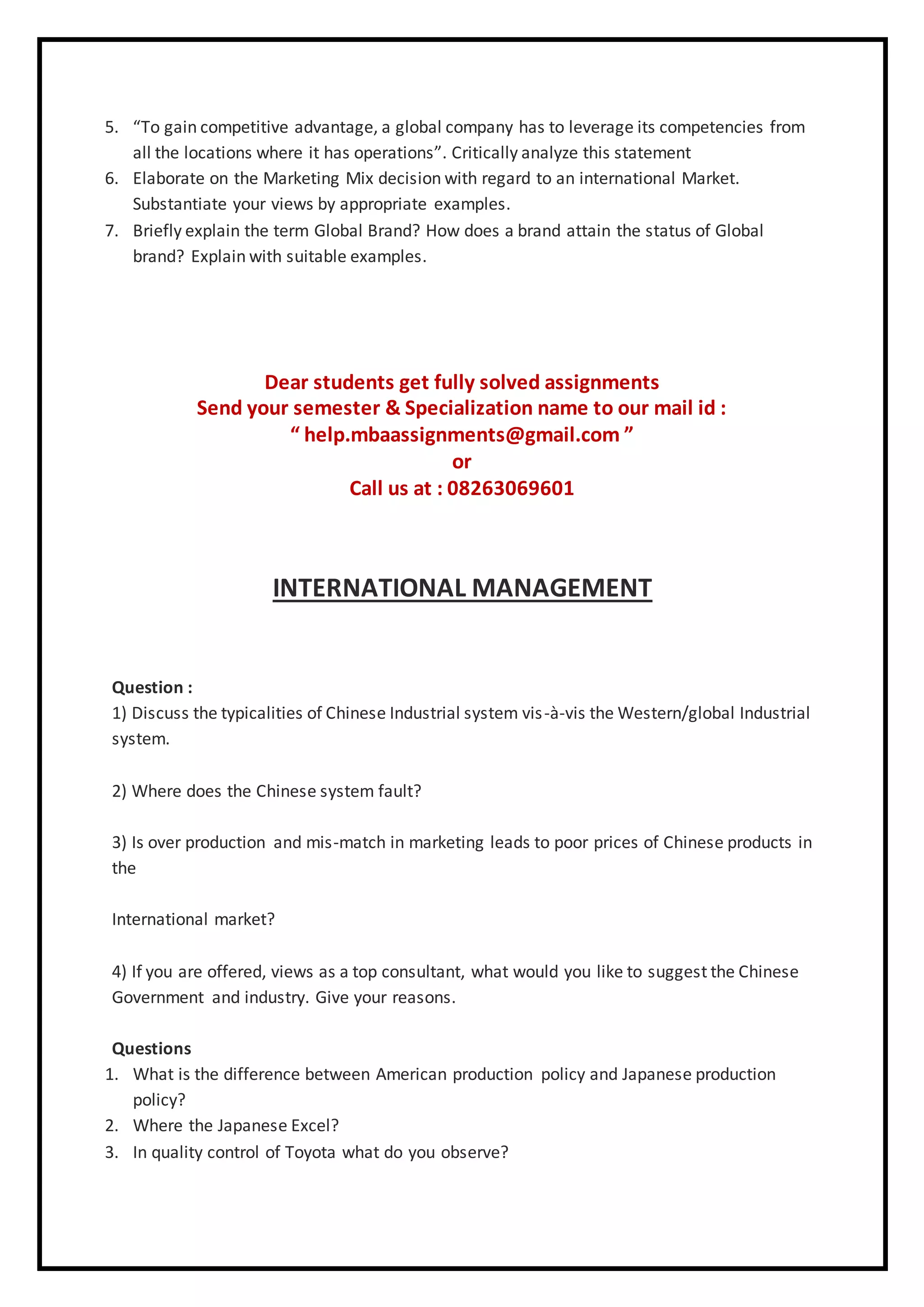 Isbm solved assignments 2015 2 | PDF