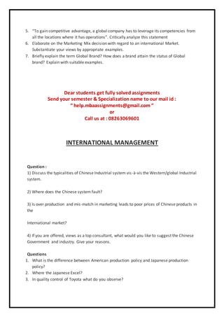 Isbm solved assignments 2015 2 | PDF