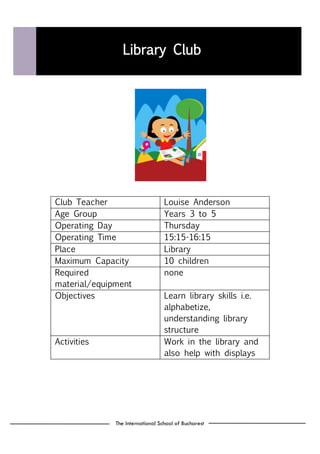 ISB Primary Clubs Booklet | PDF