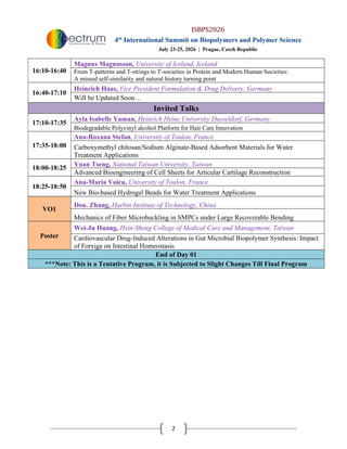 Tentative Program-4Th Polymers Event2026 | PDF