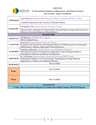 Tentative Program-4Th Polymers Event2026 | PDF