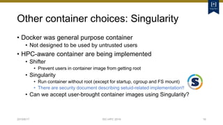Introducing Container Technology to TSUBAME3.0 Supercomputer | PPT