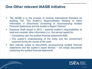 The Future of Auditor Reporting Forum - Overview of IAASB Auditor ...