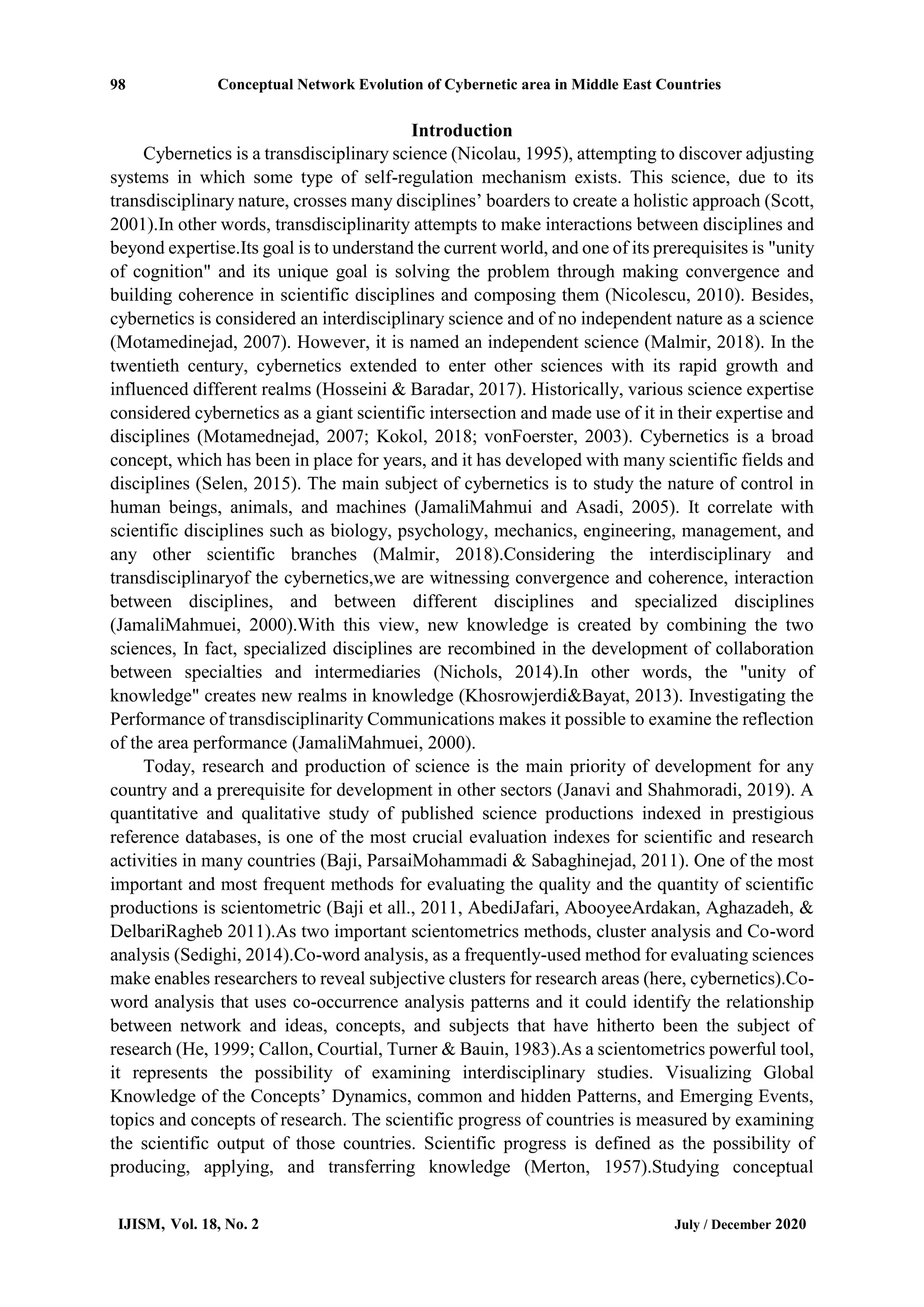 Isc scientometrics system for evaluating research | PDF