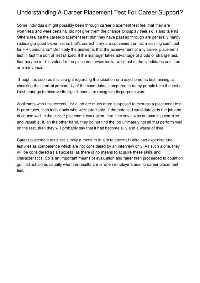 Understanding A Career Placement Test For Career Support understanding-a-career-placement-test-for-career-support