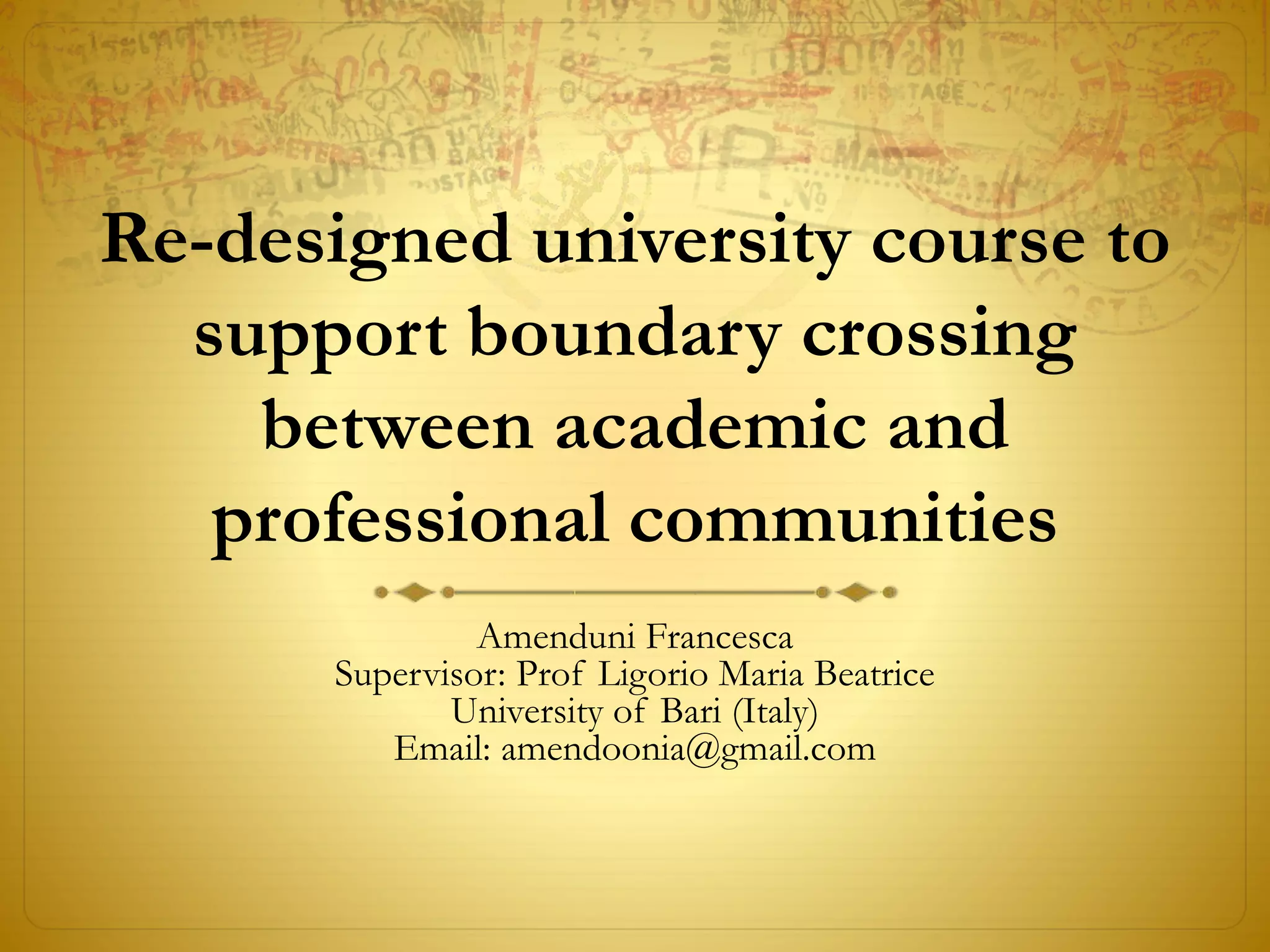 Supporting boundary crossing between communities | PPTX