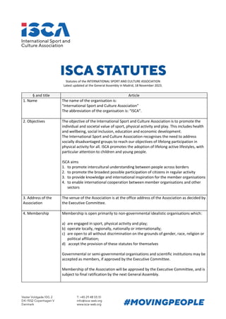 ISCA Statutes | PDF
