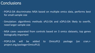 Omics data integration for MSA | International Society for Clinical Biostatistics 2020 | PPT