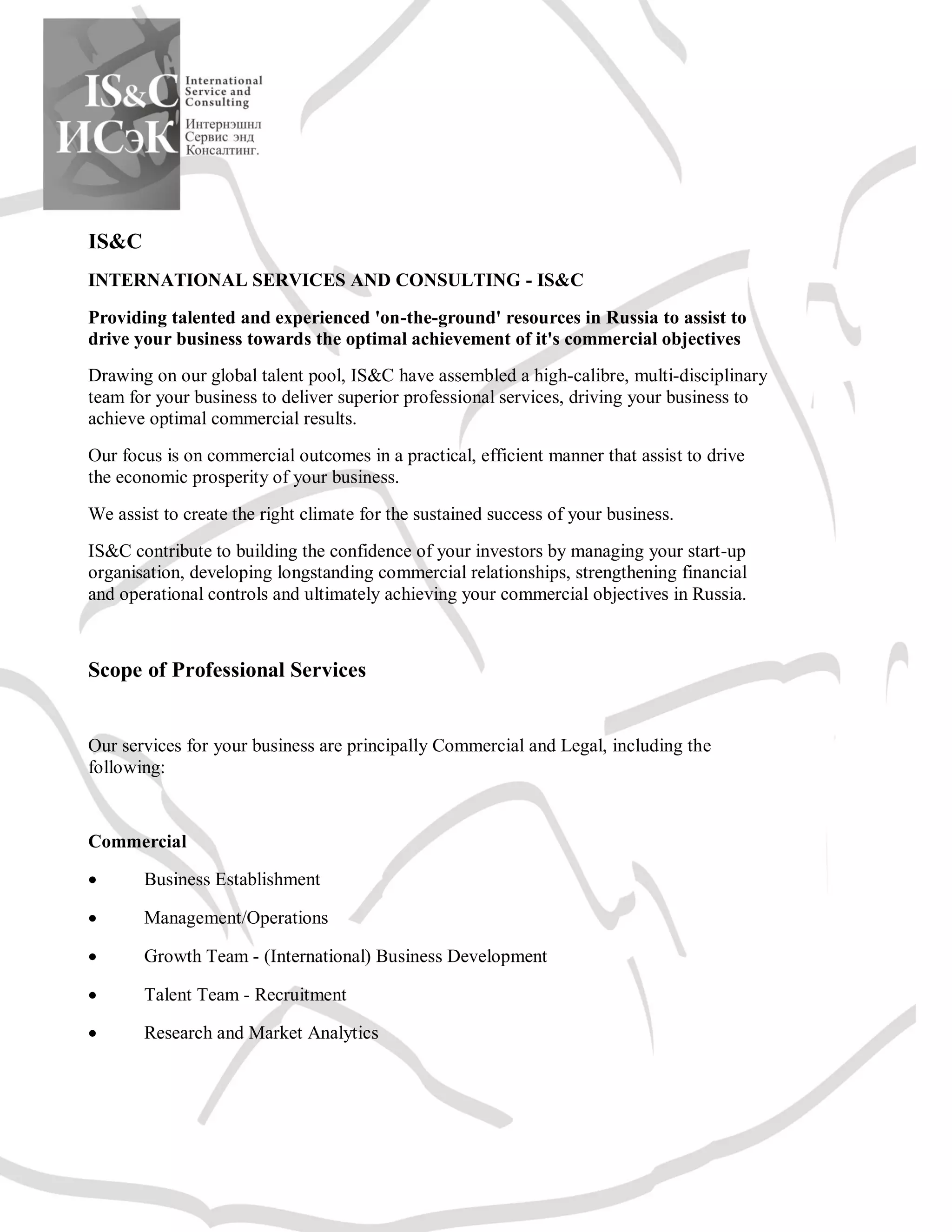 Isc Company Profile 2010 | PDF | Legal Services Industry | Industries