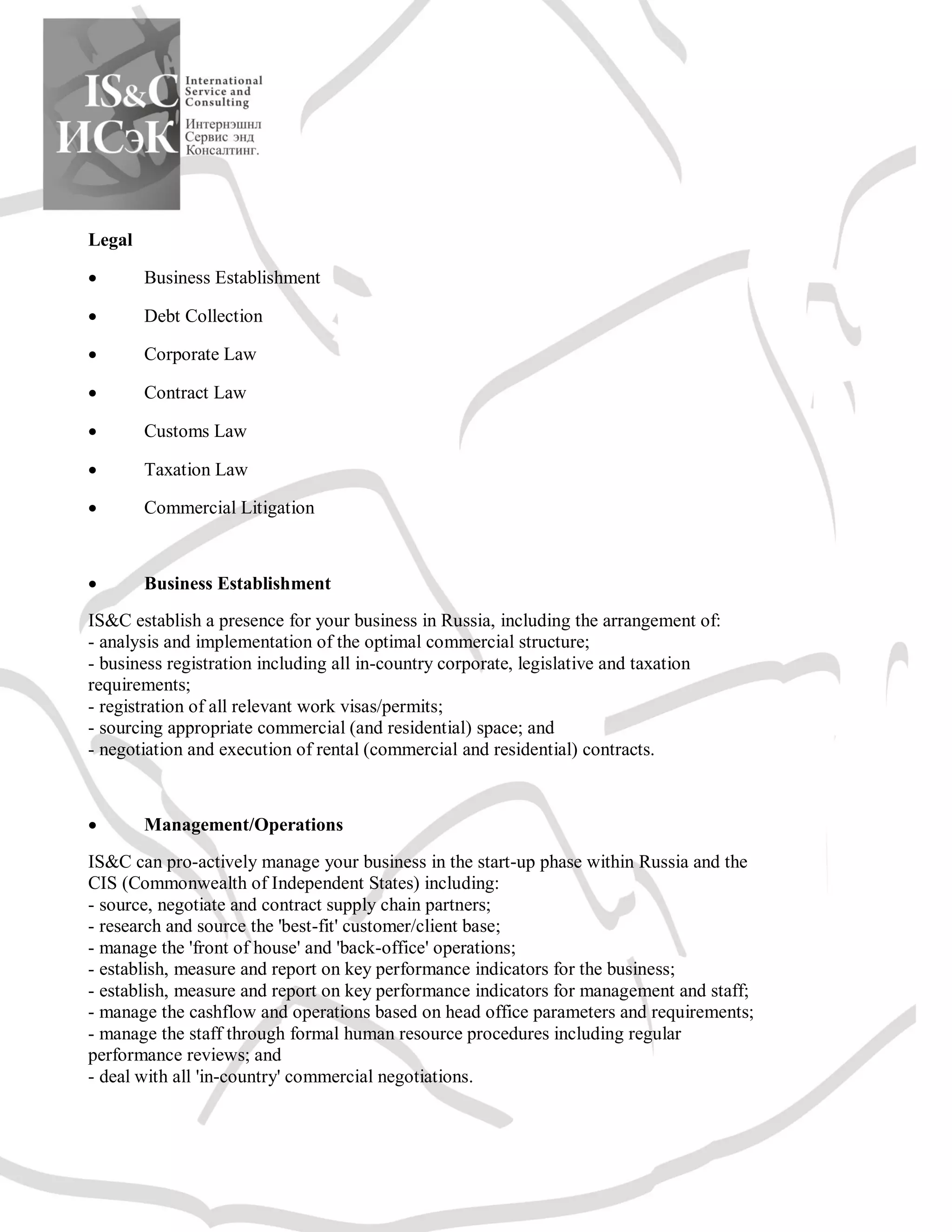 Isc Company Profile 2010 | PDF | Legal Services Industry | Industries