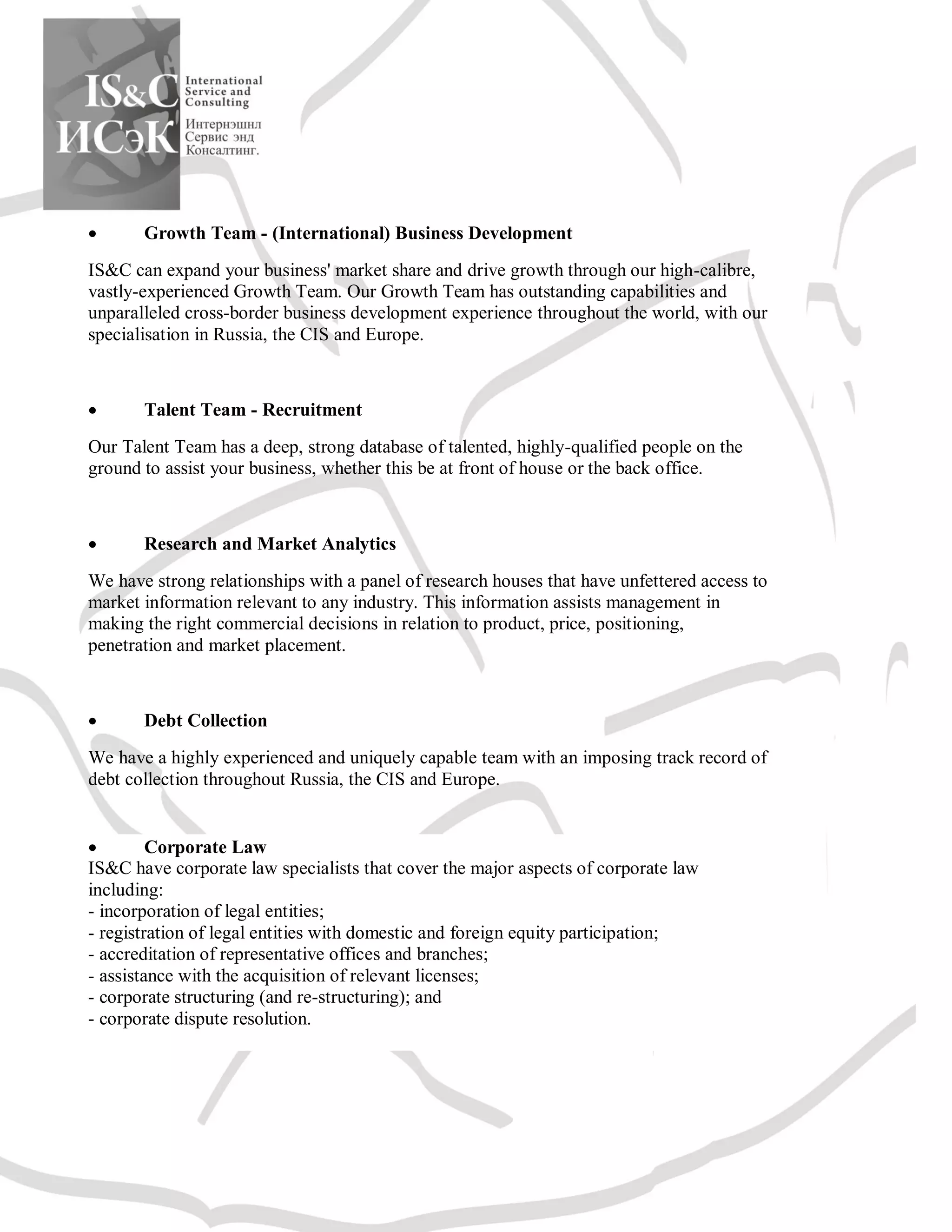 Isc Company Profile 2010 | PDF