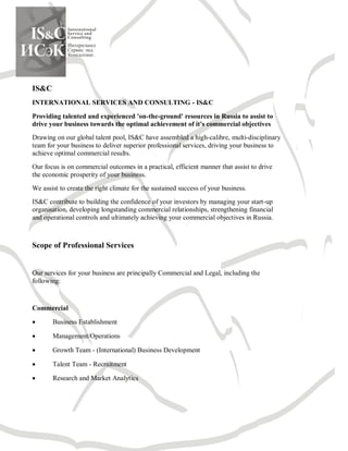 Isc Company Profile 2010 | PDF | Legal Services Industry | Industries