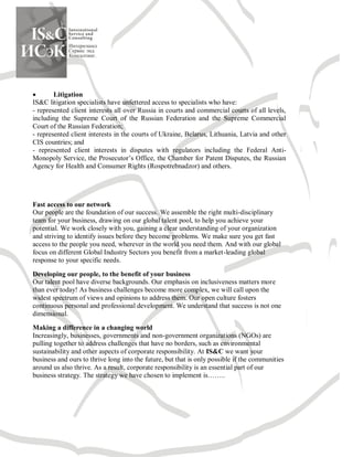 Isc Company Profile 2010 | PDF | Legal Services Industry | Industries