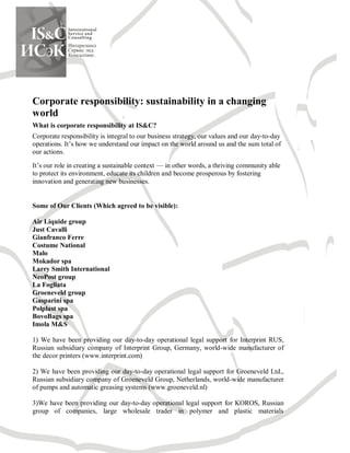 Isc Company Profile 2010 | PDF | Legal Services Industry | Industries