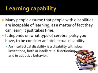Is cerebral palsy an intellectual disability | PPTX