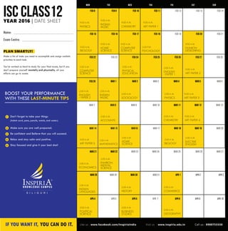 ISC Exam Date Sheet 2016 | PDF
