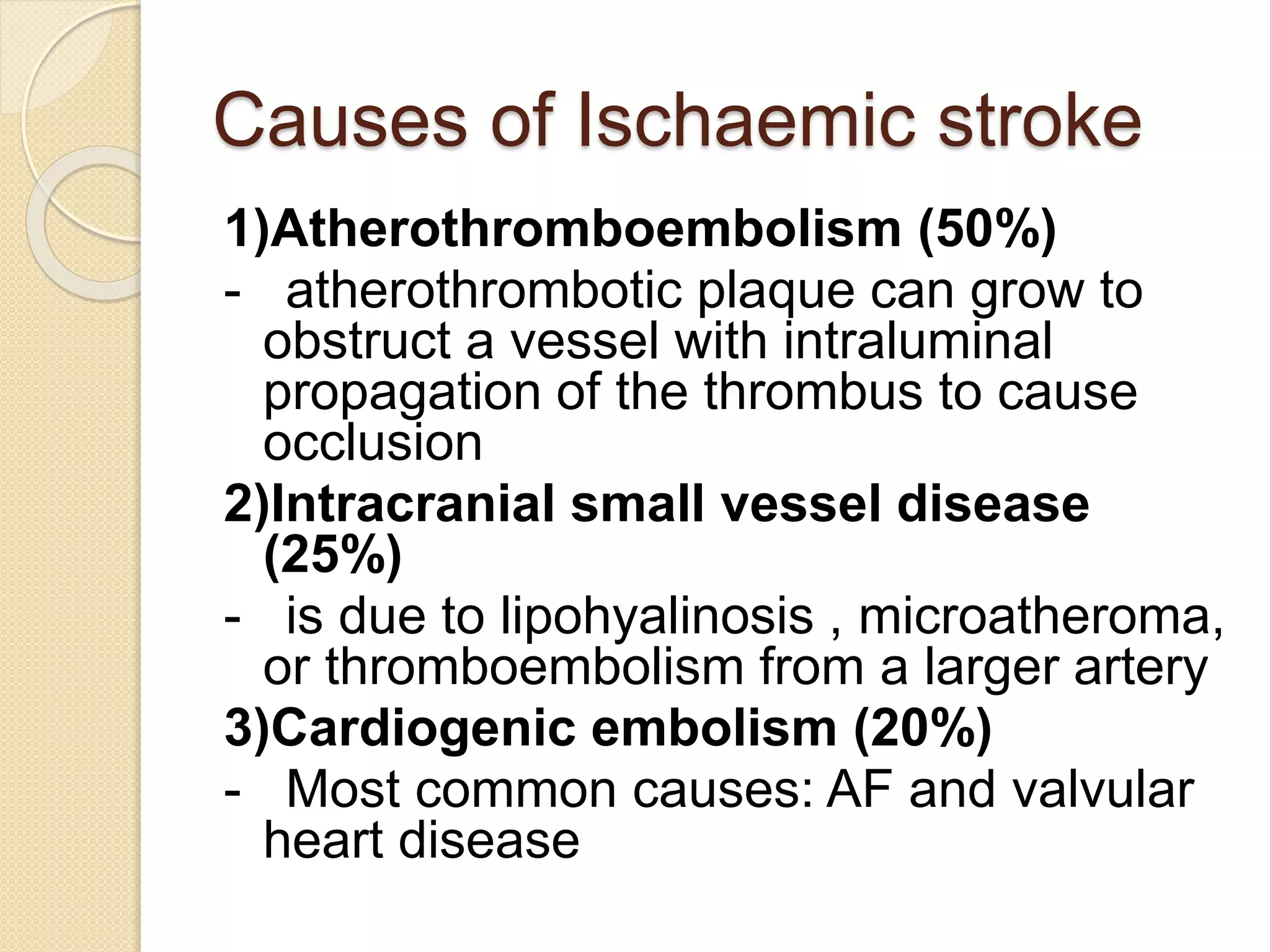 Ischaemic stroke cme | PPTX