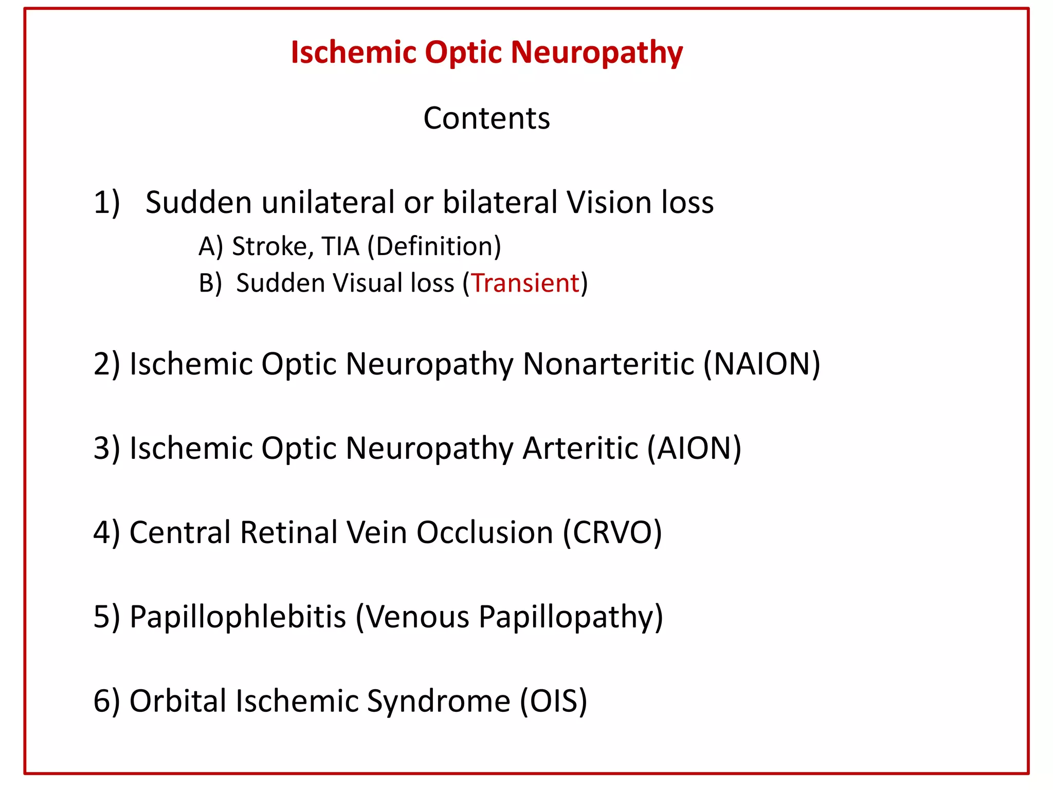Ischemic of optic neuropathy, Optic Neuropathy (Ischemic), Eye Stroke ...