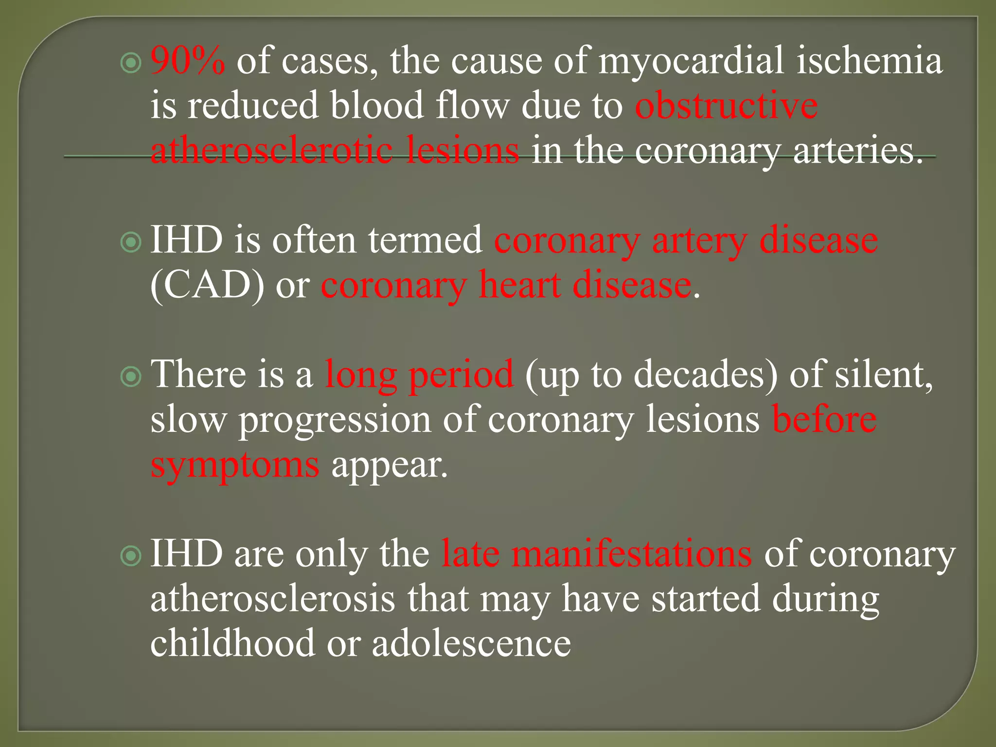 Ischemic Heart Disease:Pathophysiology | PPTX