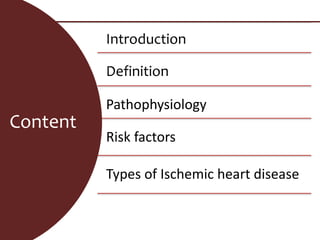 Ischemic heart disease (IHD) pathophysiology , types , its causes and ...