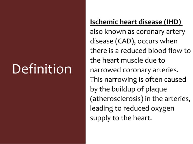 Ischemic heart disease (IHD) pathophysiology , types , its causes and ...