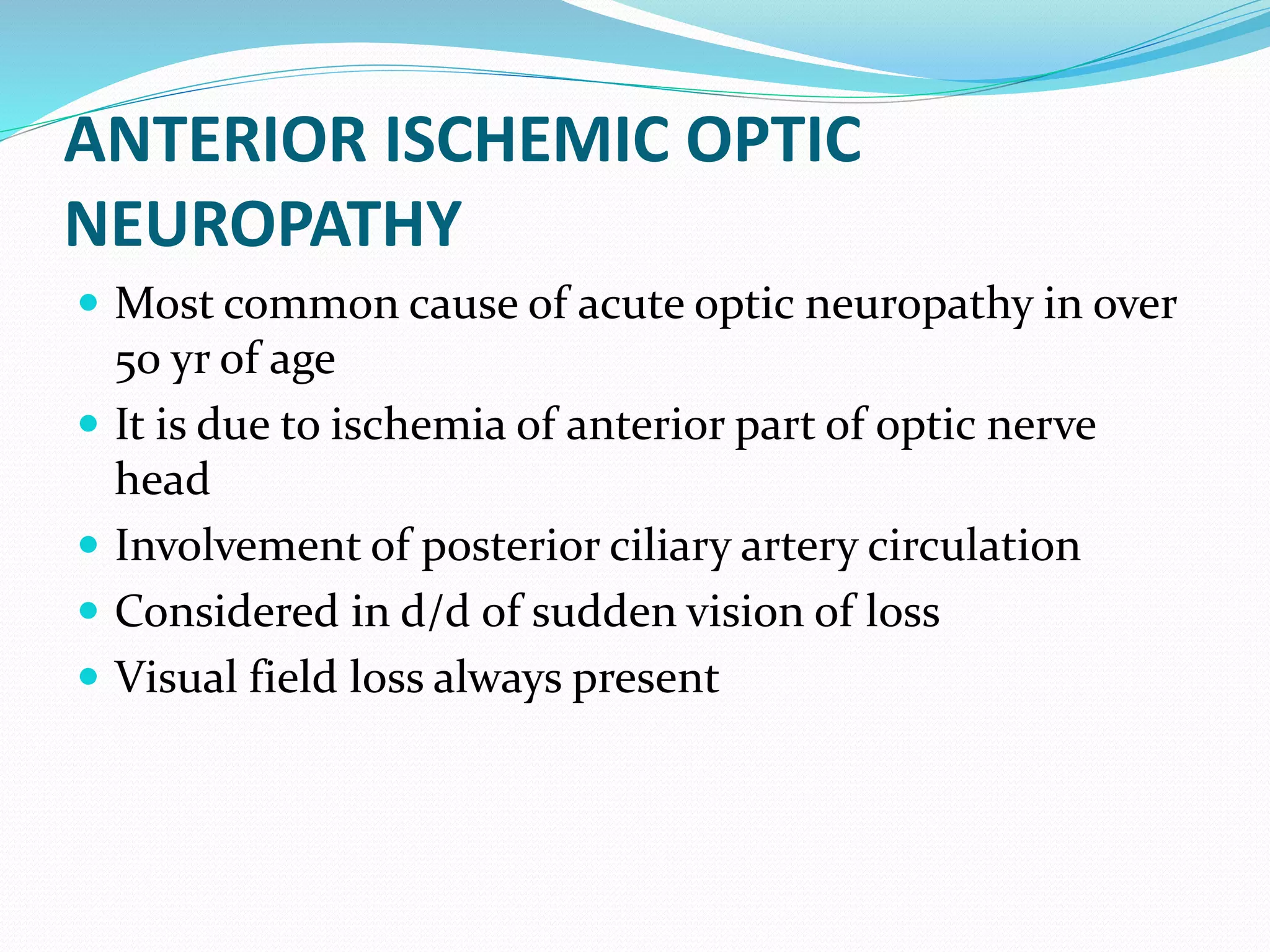Ischemic optic neuropathy | PPTX