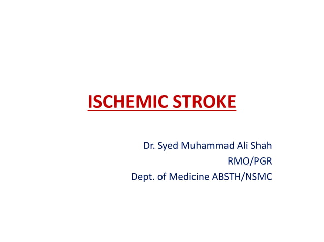 Ischemic stroke | PPTX