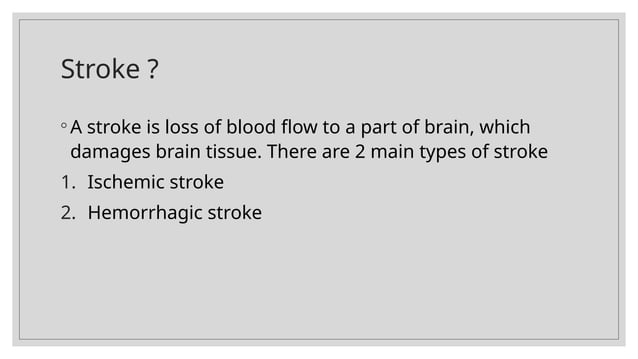 Ischemic stroke presentation for students | PPT