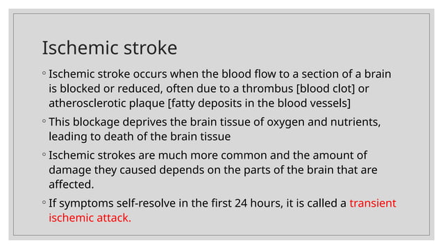 Ischemic stroke presentation for students | PPT