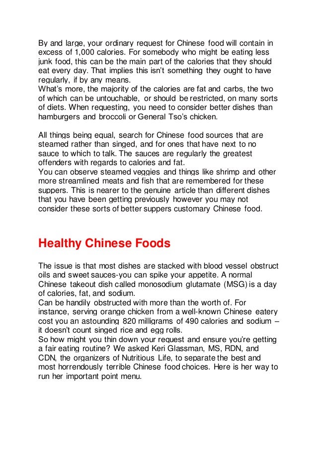 Is Chinese food healthy | DOCX