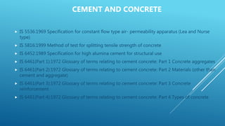IS CODE LIST FOR CIVIL ENGINEERS -1 | PPTX