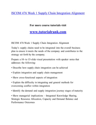 ISCOM 476 Effective Communication/tutorialrank.com